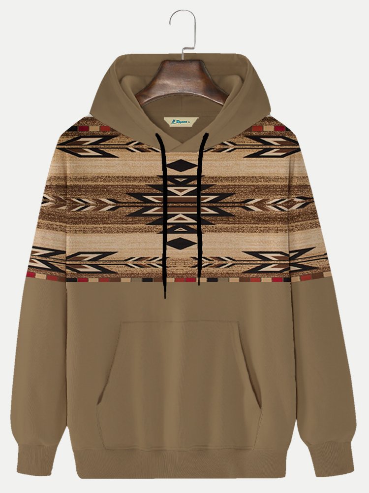 Royaura Vintage Aztec Drawstring Cowboy Western Ethnic Plus Size Men's ...