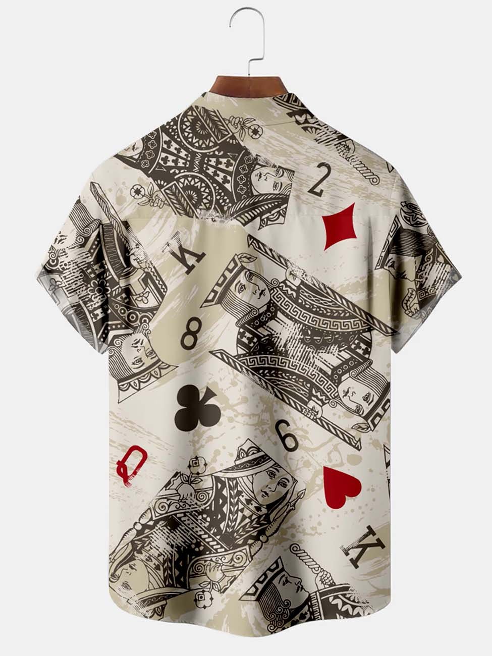 Men's Vintage Poker Print Short Sleeve Shirt | royaura