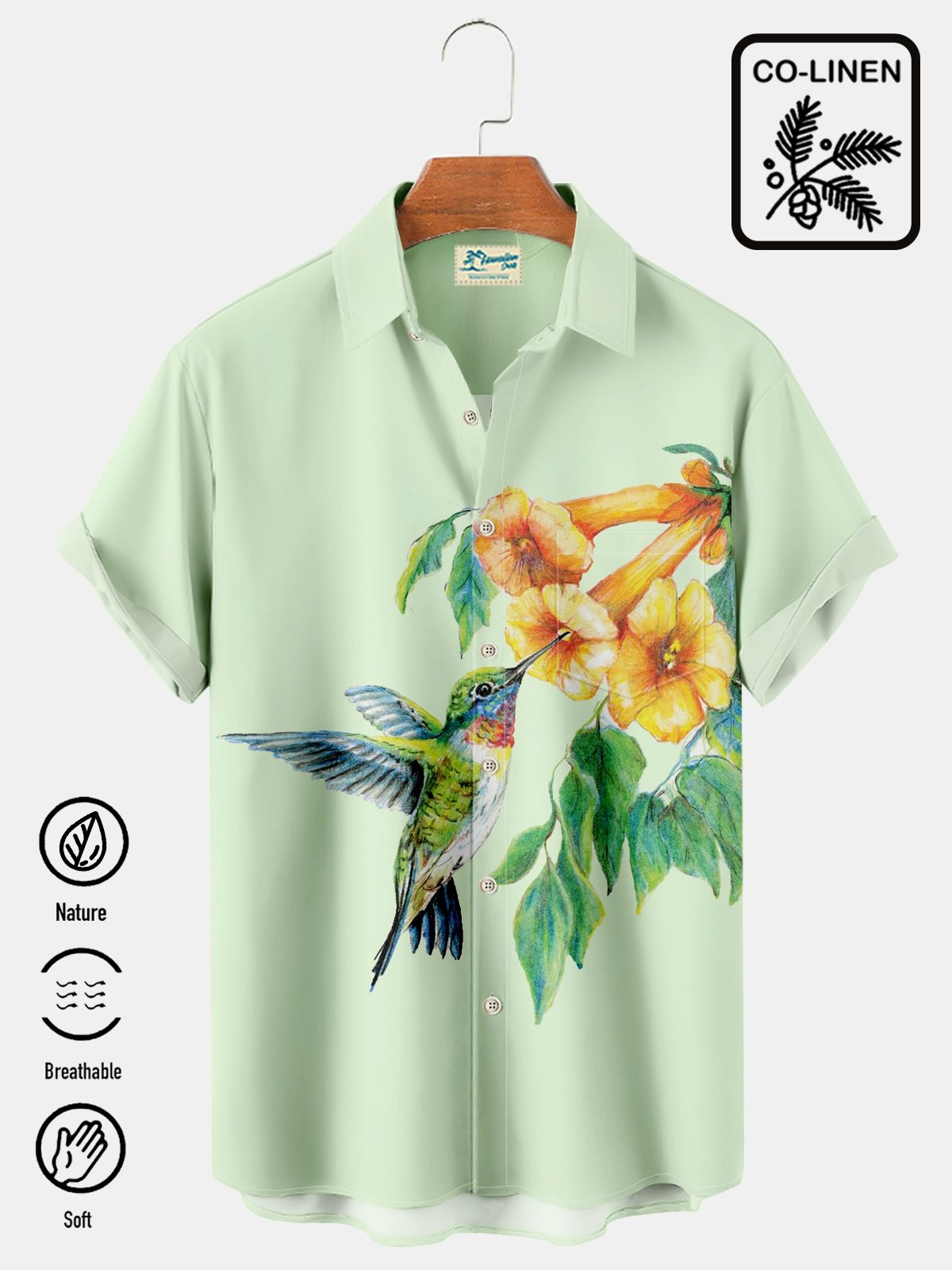 Royaura® Cotton Linen Comfortable hemp sparrow lily flower hawaiian ...