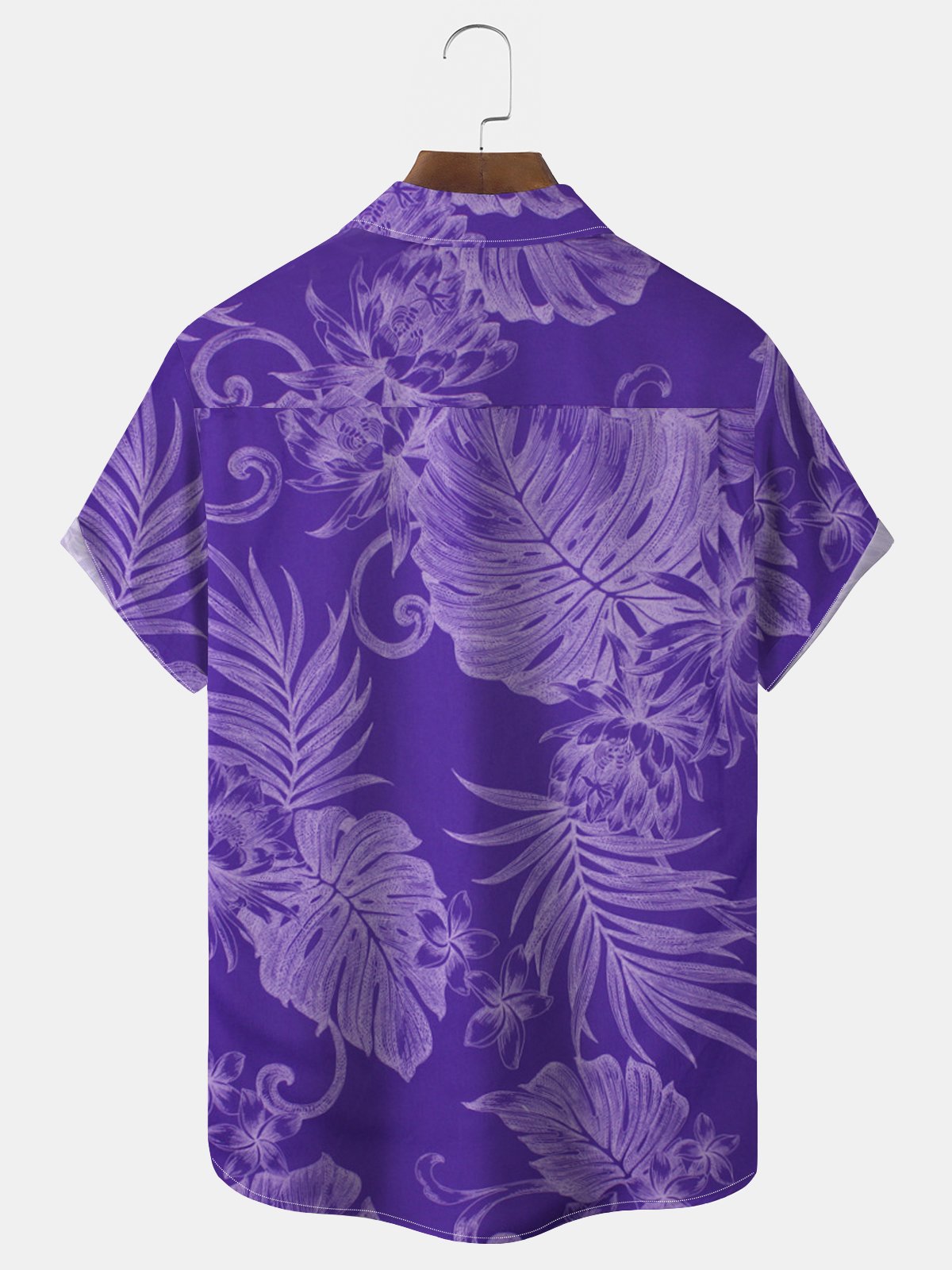 Royaura Tropical Plants Chest Pocket Short Sleeve Hawaiian Shirt | royaura