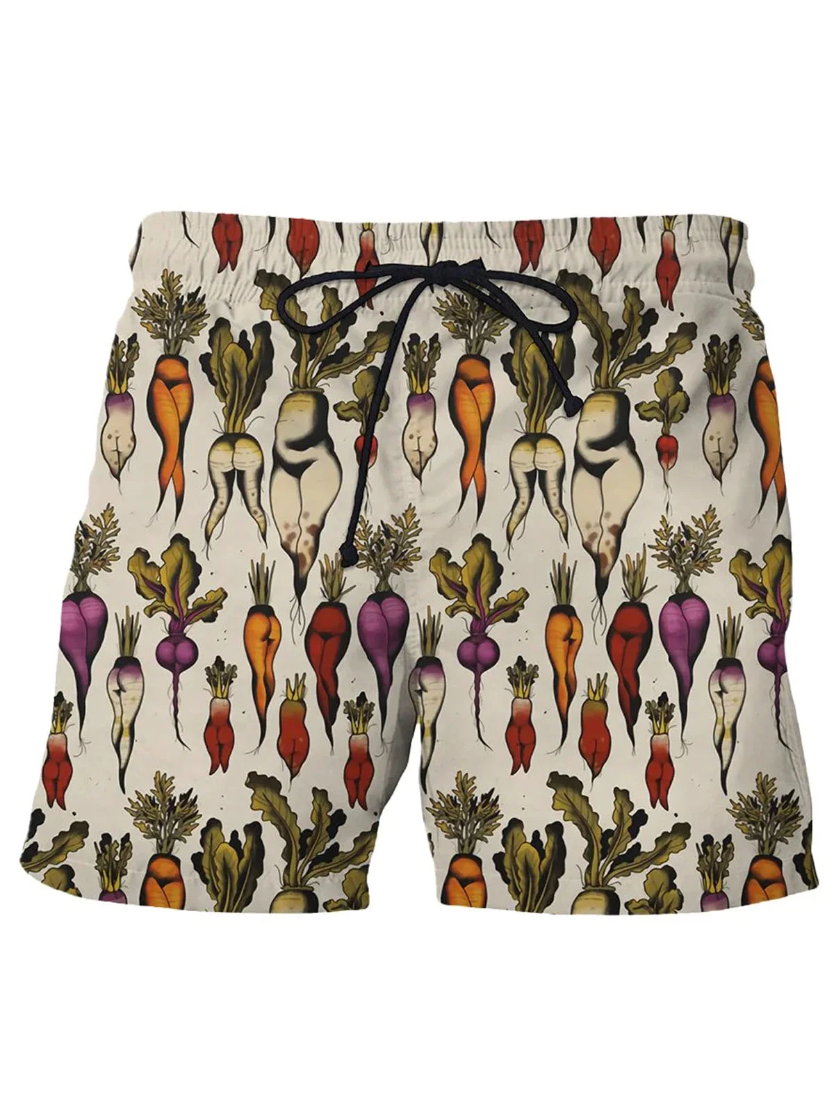 Royaura Hawaii Fun Fruit and Vegetable Carrot Print Men's Casual Trunk ...