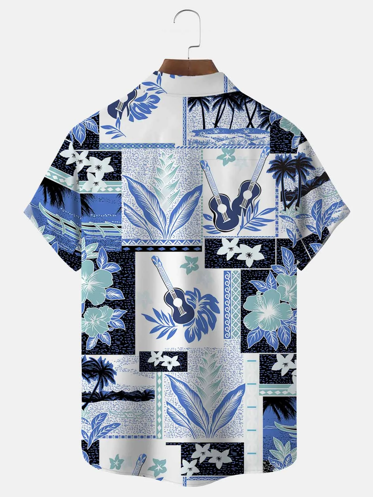 Royaura Plant Flower Print Beach Men's Hawaiian Oversized Shirt With ...