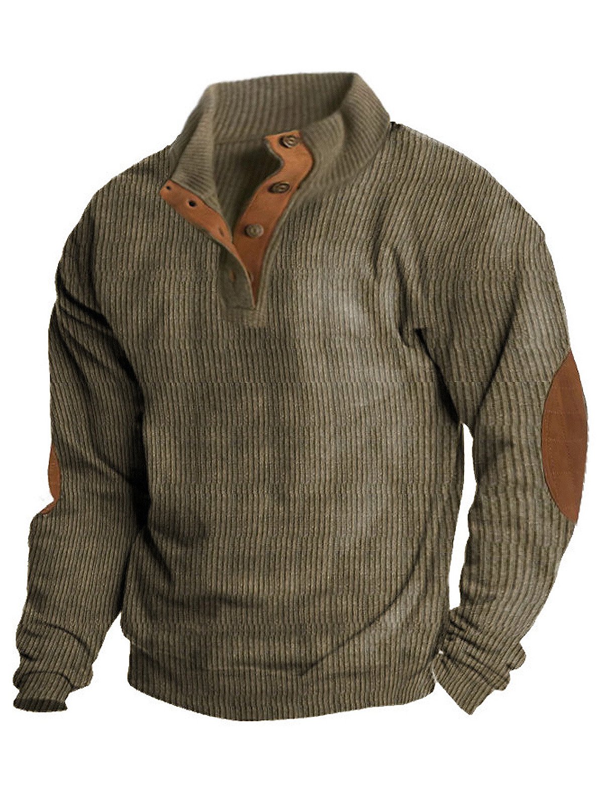 Royaura Men's Basic Corduroy Vintage Button Hoodie | royaura