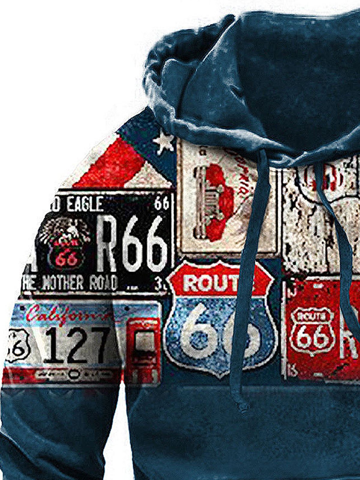 Royaura Vintage Western Route 66 Men's Drawstring Hoodies Ethnic ...