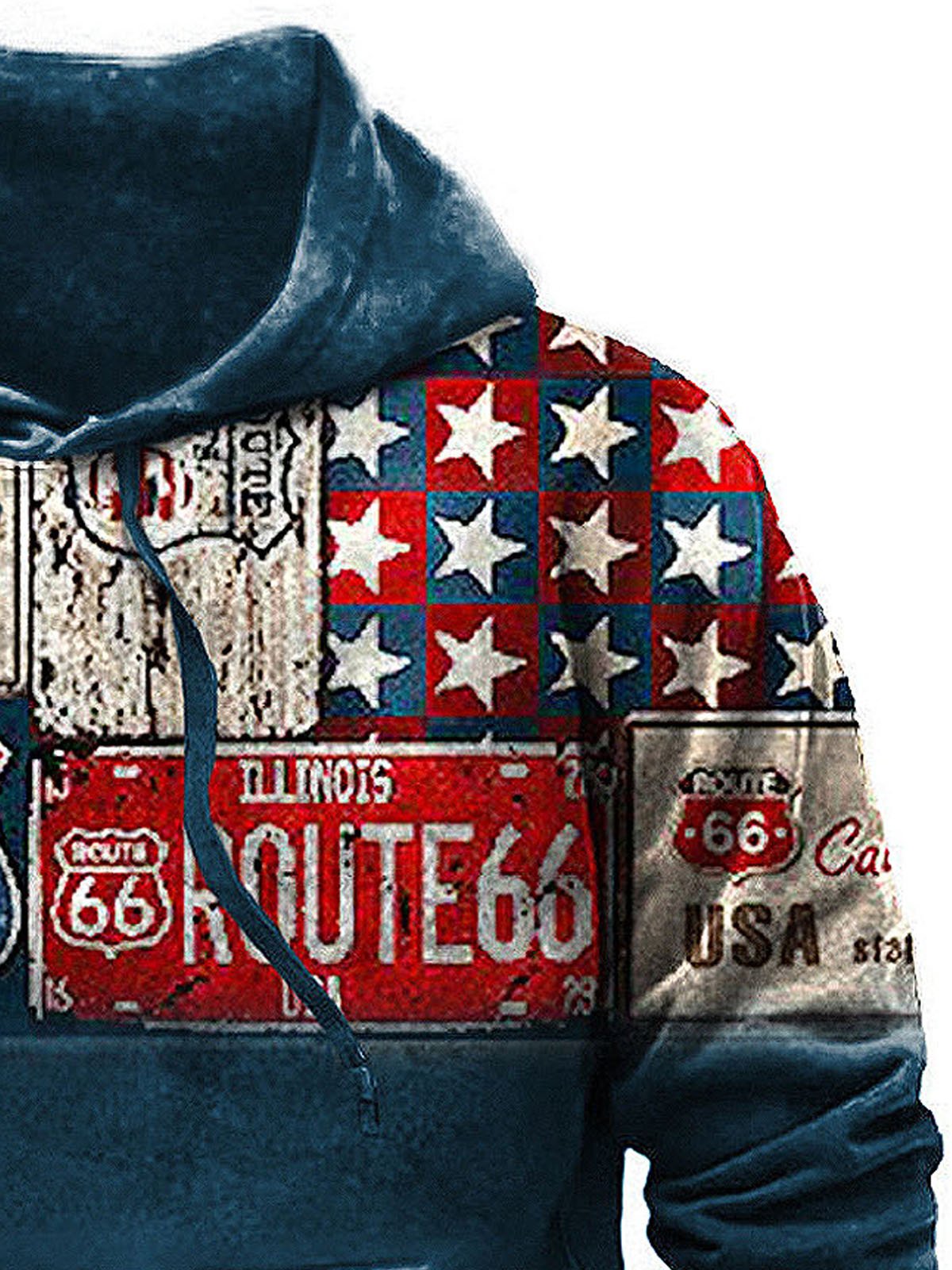 Royaura Vintage Western Route 66 Men's Drawstring Hoodies Ethnic ...