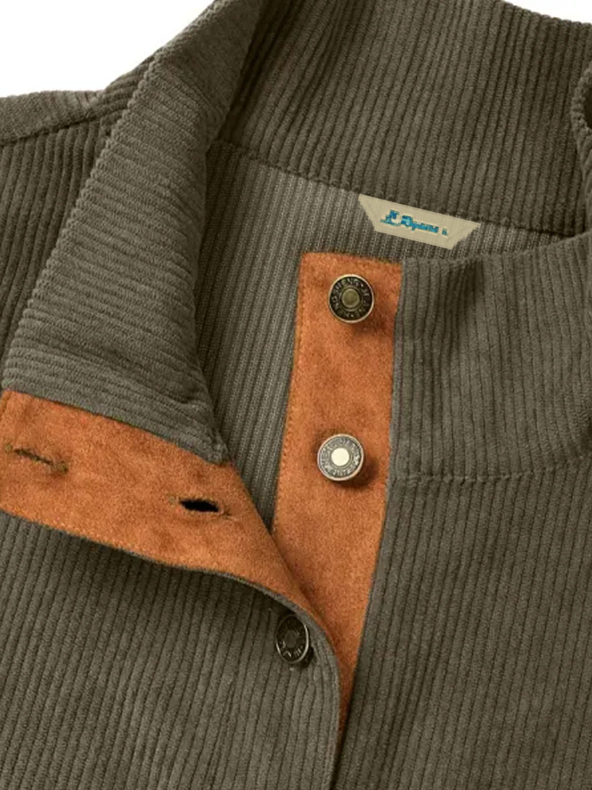 Royaura Men's Basic Corduroy Vintage Button Hoodie | royaura