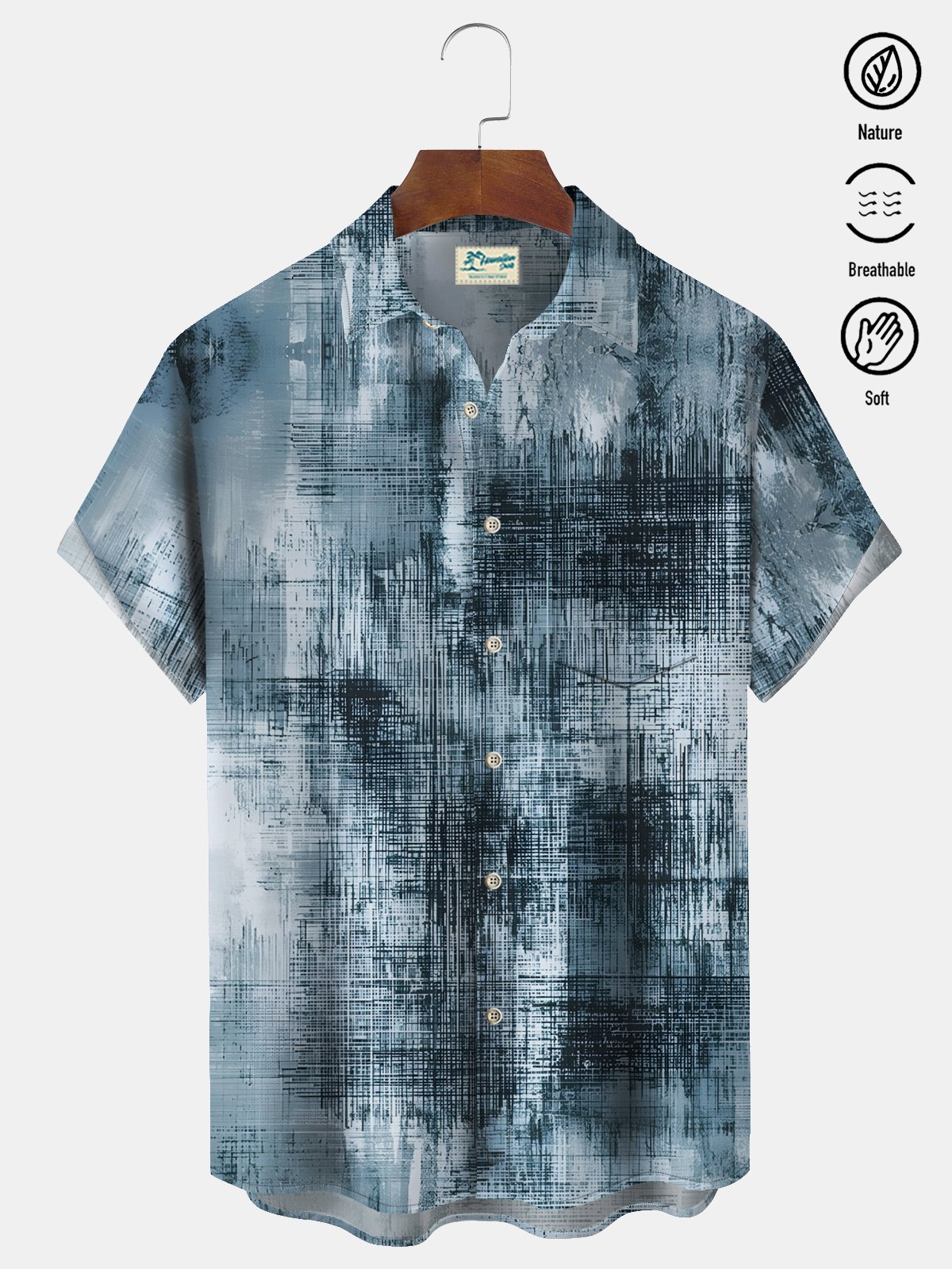 Royaura Beach Vacation Light Blue Men's Hawaiian Shirts Vintage ...