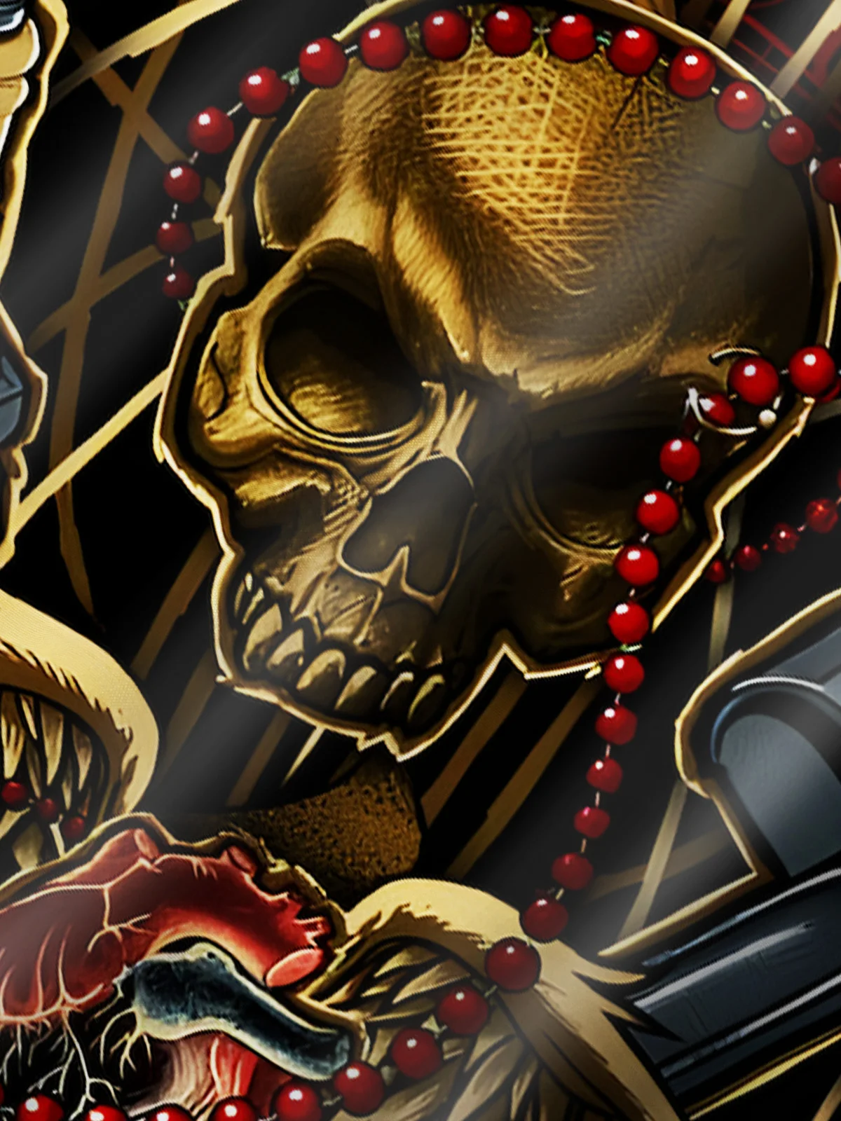 Royaura® 50's Retro Pinstripe Car Men's Bowling Shirt Cartoon Art ...