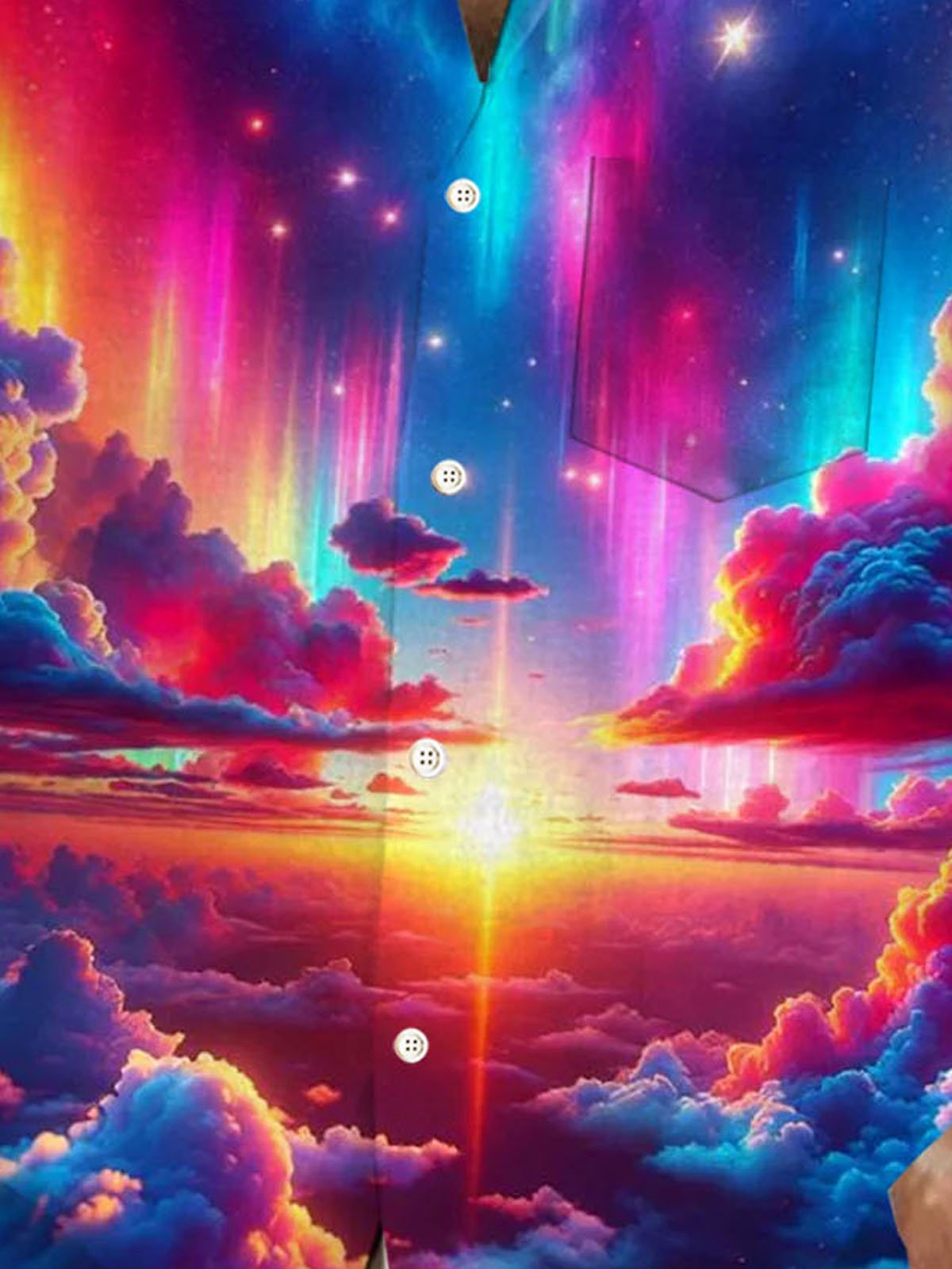 Royaura® Hawaii Gradient Art Oil Painting 3D Print Men's Button Pocket ...