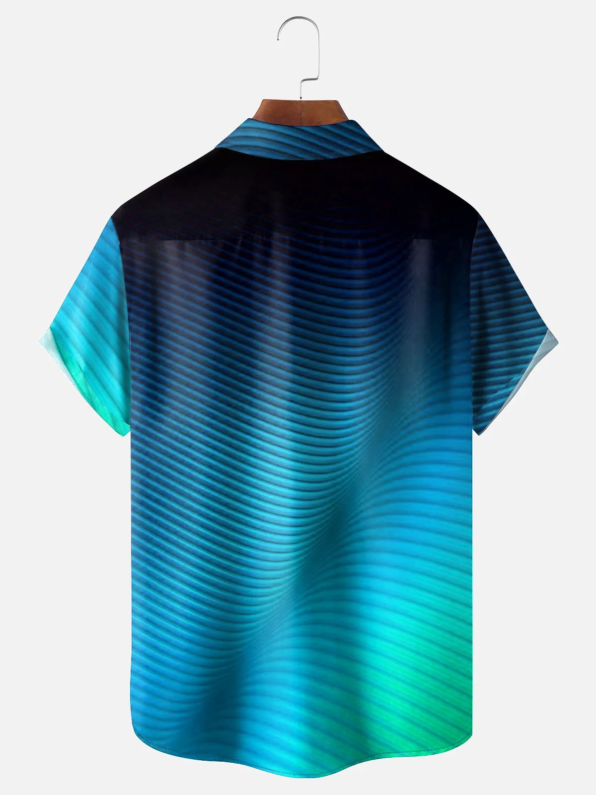 Royaura® Retro Gradient Geometric 3D Digital Print Men's Button Pocket ...