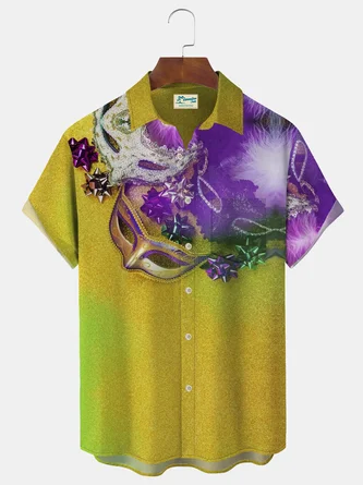 Royaura Masquerade Carnival Resort Men's Hawaiian Shirt Stretch Garment ...