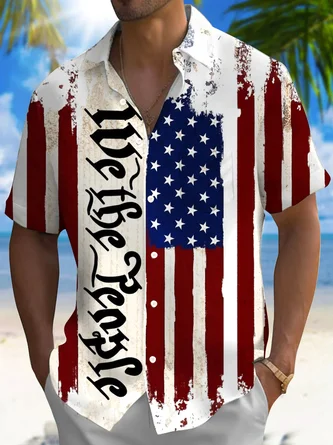 Royaura® Vintage Flag Independence Day 3D Print Men's Button Pocket ...