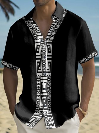 Royaura® Vintage Baroque Palace Court Style Print Chest Pocket Men's ...