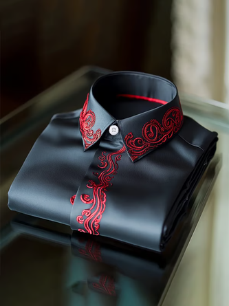 Royaura® Retro Baroque Palace Style Print Men's Button Pocket Long ...