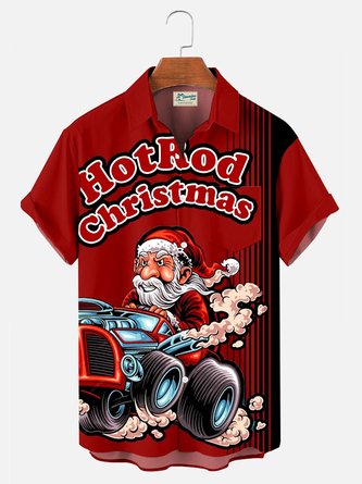 Royaura® Christmas Santa Claus Motorcycle Stripe Print Boys Button ...
