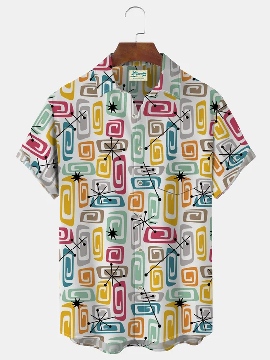 Vintage Men's Geometric Pattern, Easy Care Geometric Pattern For Sale ...