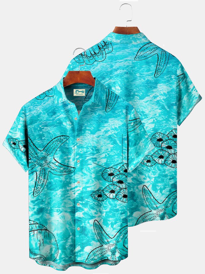 Royaura Beach Vacation Light Green Men's Hawaiian Shirts Pool Water ...